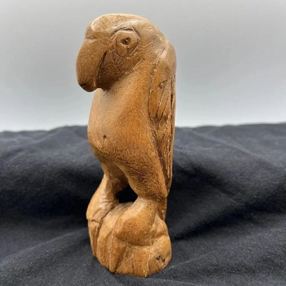 Unbranded | Art | Vtg Hand Carved Wooden Parrot Folk Art Tropical Decor ...